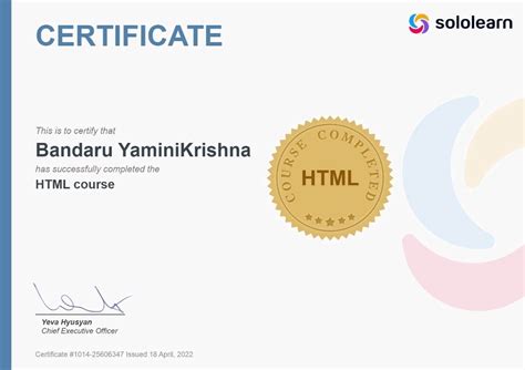Yamini Krishna Bandaru On Linkedin Sololearn Html