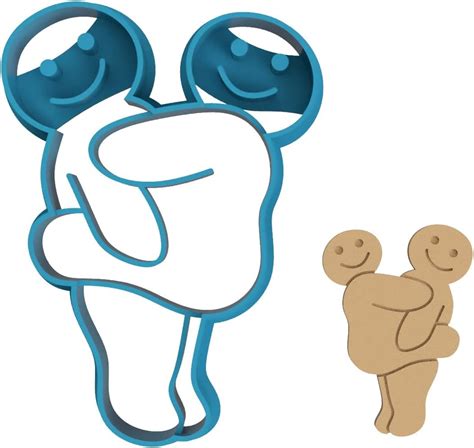 Naughty Button Cartoon Upstanding Citizen Cookie Cutter Funny Adult