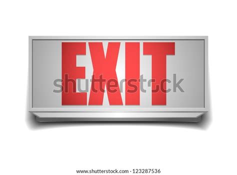 Detailed Illustration White Exit Sign Red Stock Illustration Shutterstock