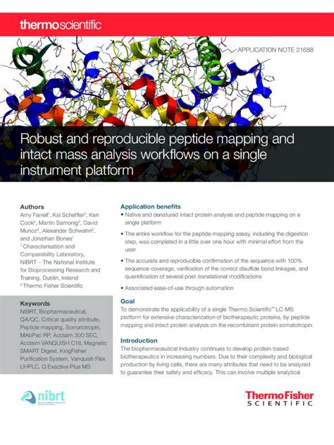 PDF Robust And Reproducible Peptide Mapping And Robust And