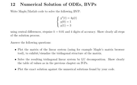 12 Numerical Solution Of Odes Bvps Write