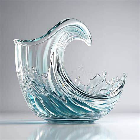 An Artistic Rendering Of A Clear Translucent Glass Wave Form Stock Illustration Illustration