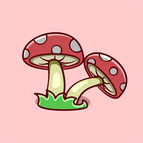 Concepto De Ilustración Lindo Hongo En Estilo De Dibujos Animados
