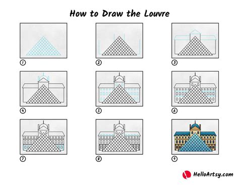 How To Draw The Louvre Helloartsy