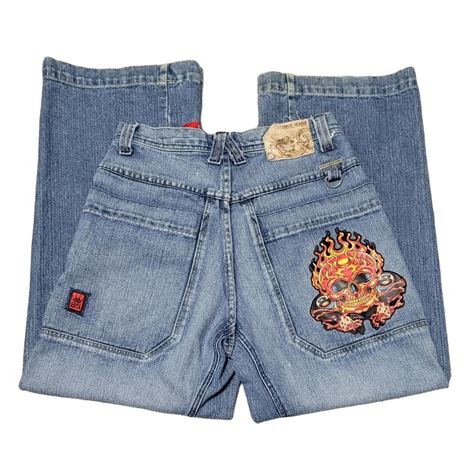 Vintage Jnco Flaming Skull Patch Blue Jeans Patch Depop