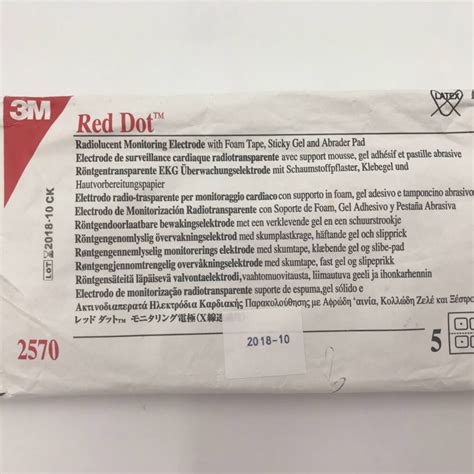 3m 2570 Red Dot Radiolucent Monitoring Electrode W Foam Tape X Gb