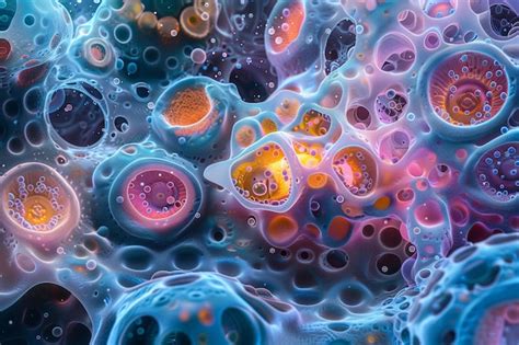 Premium Photo A Microscopic View Of A Vibrant Cellular World With Dna Strands Intertwining