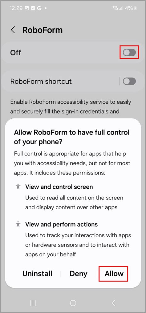 How To Enable Android Autofill And Accessibility Mode Roboform Help