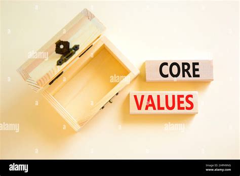 Core Values Symbol Concept Words Core Values On Wooden Blocks On A Beautiful White Table White
