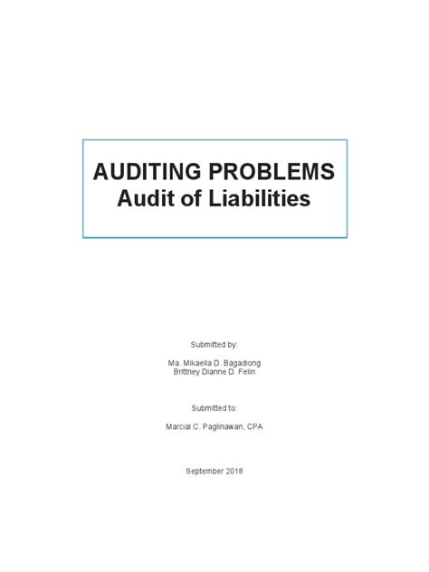 Auditing Problems Liabilities Ac42 Pdf Bonds Finance Present Value