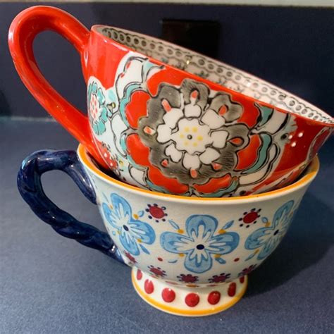 Anthropologie Kitchen Anthropologie Floral Mug Teacup Set Poshmark