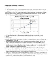 Problem Set SLR Solutions Pdf Simple Linear Regression Problem Set Solutions Amount