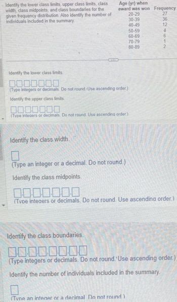 Answered Identify The Lower Class Limits Upper Class Limits Class Width Class Midpoints And