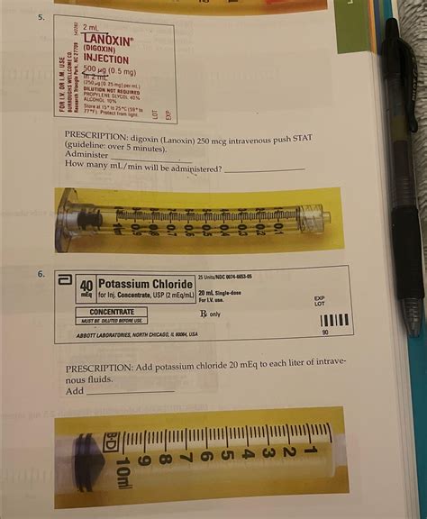 Solved Prescription Digoxin Lanoxin 250mcg ﻿intravenous