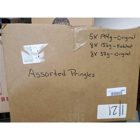 Box Lot Of Pringles Assorted Flavors And Sizes
