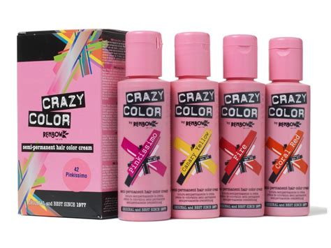 Box Of 4 Bottles Crazy Color Semi Permanent Hair Color Hot Purple