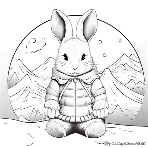 Snow Bunny Coloring Pages