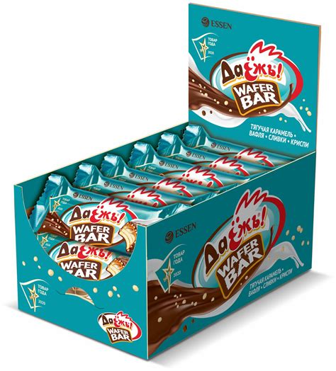 ДаЁжъ Wafer Bar Конфеты с карамелью сливками и криспи Шоубокс 20 шт по 30 г — купить в