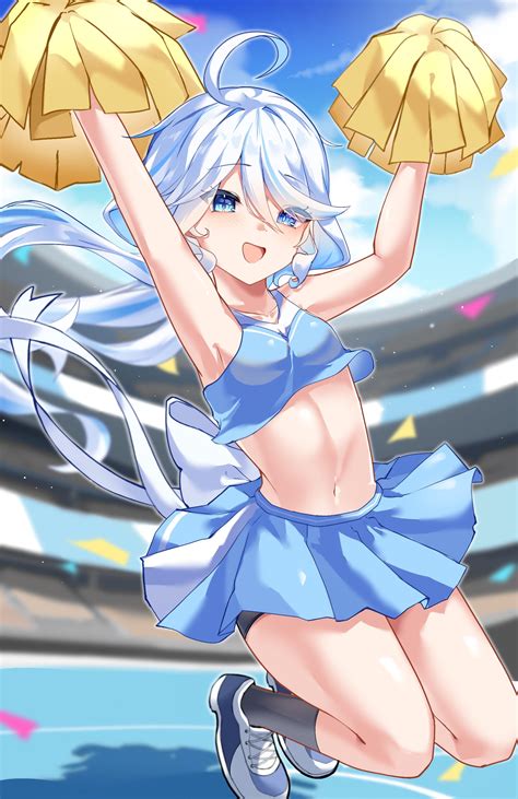 Makaroni Makaroni Kana Furina Genshin Impact Genshin Impact Light Blue Hair Absurdres