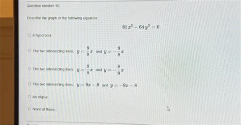 Solved Describe The Graph Of The Foliowing Equation
