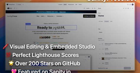 Sanitypress 🖤 A Customizable Nextjs Starter Templat Made With