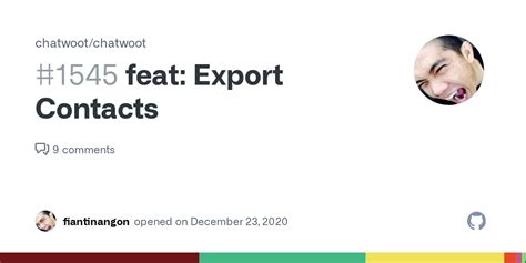 Feat Export Contacts · Issue 1545 · Chatwootchatwoot · Github