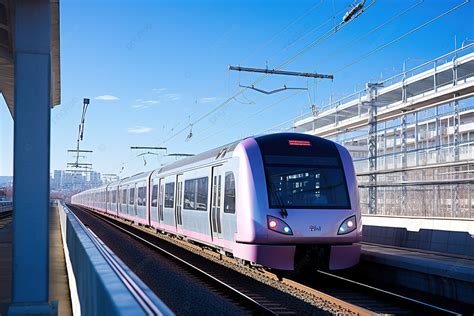 도시 열차 뒤의 푸른 하늘 가로등 교통 기차 배경 일러스트 및 사진 무료 다운로드 Pngtree