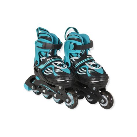 byox skates 2in1 double inline quad incremental rollers turquoise