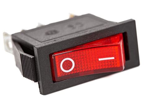 Premium Photo Red Power Switch At Of Position Isolated On White Background