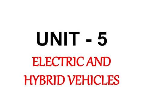 Hybrid Electric Vehicles Overview Ppt