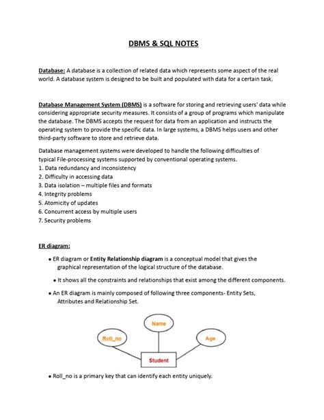 Dbms And Sql Notes Pdf Guide For Database Management And Querying Connect 4 Programming