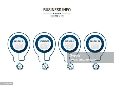 아이콘이 있는 벡터 일러스트인 인포그래픽 디자인 템플릿입니다 워크플로 레이아웃 다이어그램 연례 보고서 웹 디자인에 사용할 수 있습니다 0명에 대한 스톡 벡터 아트 및 기타