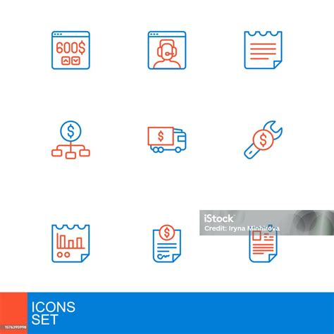 라인 이력서 계약 금액 그래프 차트가 있는 문서 수리 가격 계층 달러 장갑차 노트북 및 전화 24시간 지원 아이콘을 설정합니다 벡터 0명에 대한 스톡 벡터 아트 및 기타