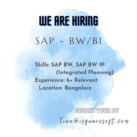 Tina Sj On Linkedin Sapconsultant Sapbw4hana Sapbwbi Isquaresoft