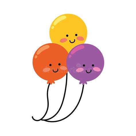 Cute Balloons Icon Stock Vector Illustration Of Event 360513050