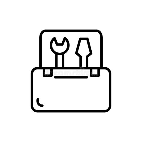 Toolbox Icon Set Tool Box Kit Vector Symbol In A Black Filled And Outlined Style Construction
