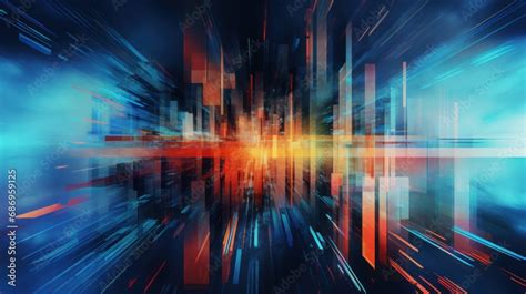 Tech Abstract Model With Digital Glitch Background Wallpaper Ai Generated Image Stock