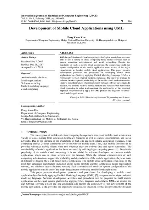 Pdf Development Of Mobile Cloud Applications Using Uml