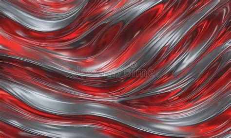 Digital Swirling Pattern Red And Silver Metallic Lines Creating Dynamic And Abstract Visual