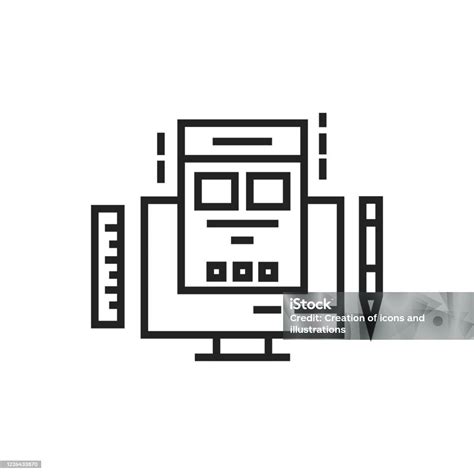 그래픽 디자인 코스 검은 선 아이콘입니다 기초 디자인 학습 이미지 만들기 컴퓨터 프로그램 공부 E러닝 웹 페이지 모바일 앱용