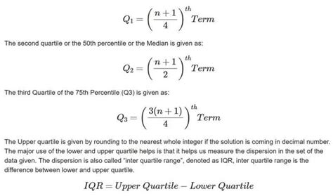 Quartile Formula ⭐️⭐️⭐️⭐️⭐️ Quartiles Formula Decimal Number