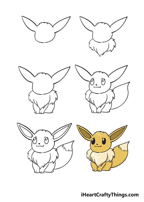 Eevee Drawing How To Draw Eevee Step By Step