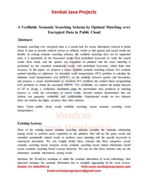 1a Verifiable Semantic Searching Scheme By Optimal Matching Over Encrypted Data In Public Cloud