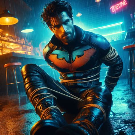 Nightwing In Bondage In A Bar By Cybertied On Deviantart