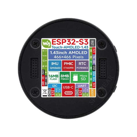 Esp32 S3 Development Board 1 43 Inch Amoled Display 1 43inch Touchscreen For Arduino Lvgl With