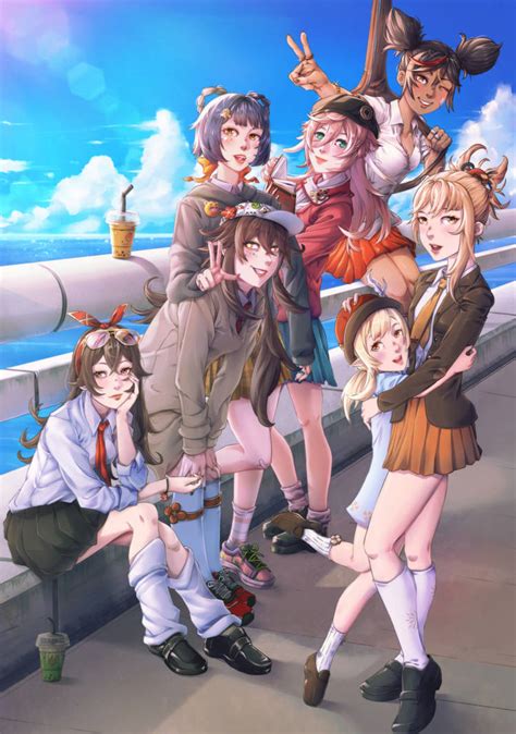 Pyro Character Girls From Genshin Impact V1 By Sugarfreestyle On