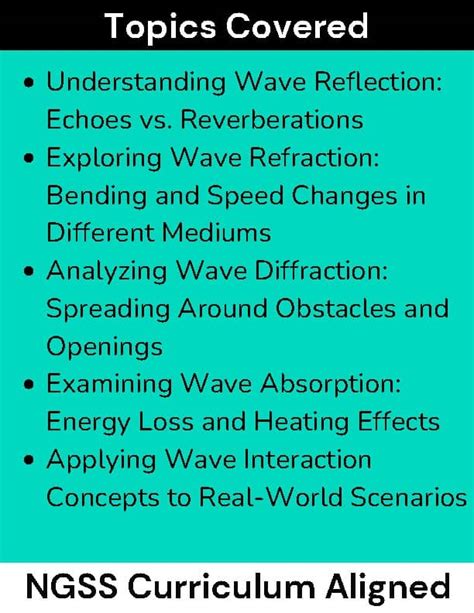 Wave Interactions Worksheet Reflection Refraction Diffraction