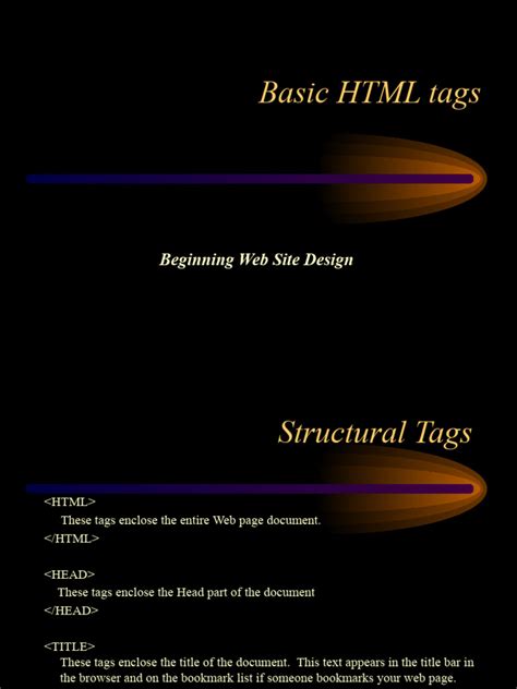 html basic tags pdf