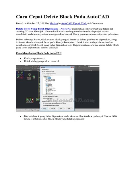 Cara Cepat Delete Block Pada Autocad Pdf