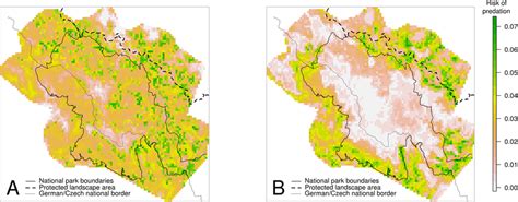 Partial Predation Risk For Red And Roe Deer In Summer A And Winter